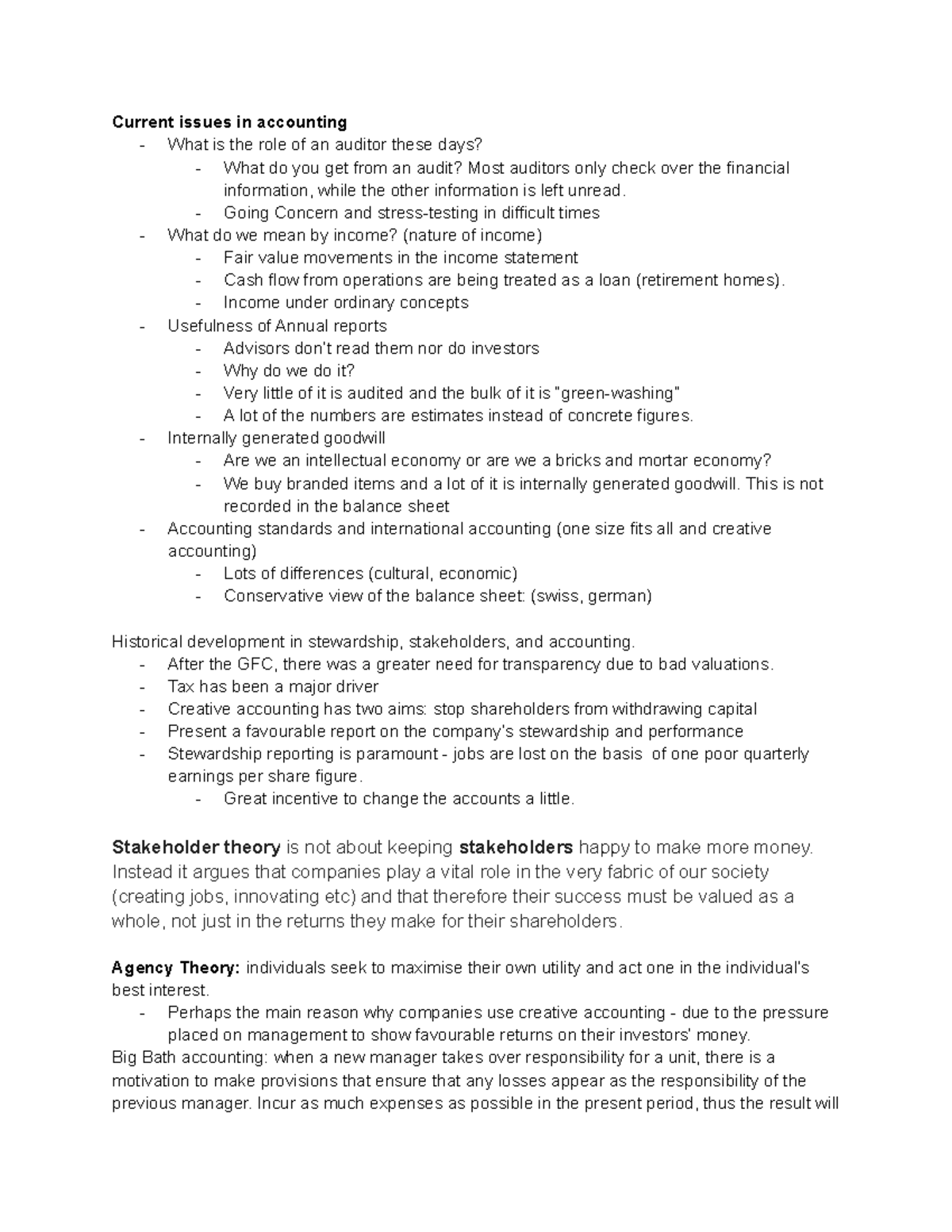 Acctn 301 Test One - notes to prepare for the assessable topics in. the ...