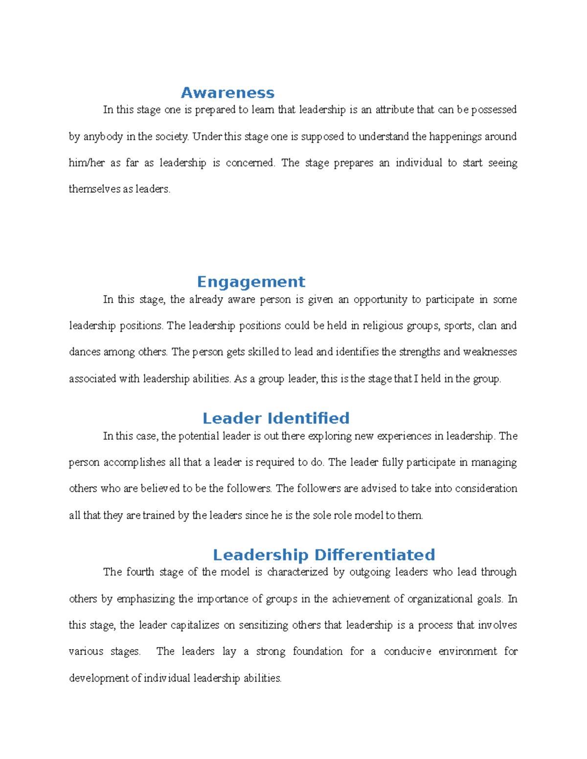 Lecture note management - Awareness In this stage one is prepared to ...