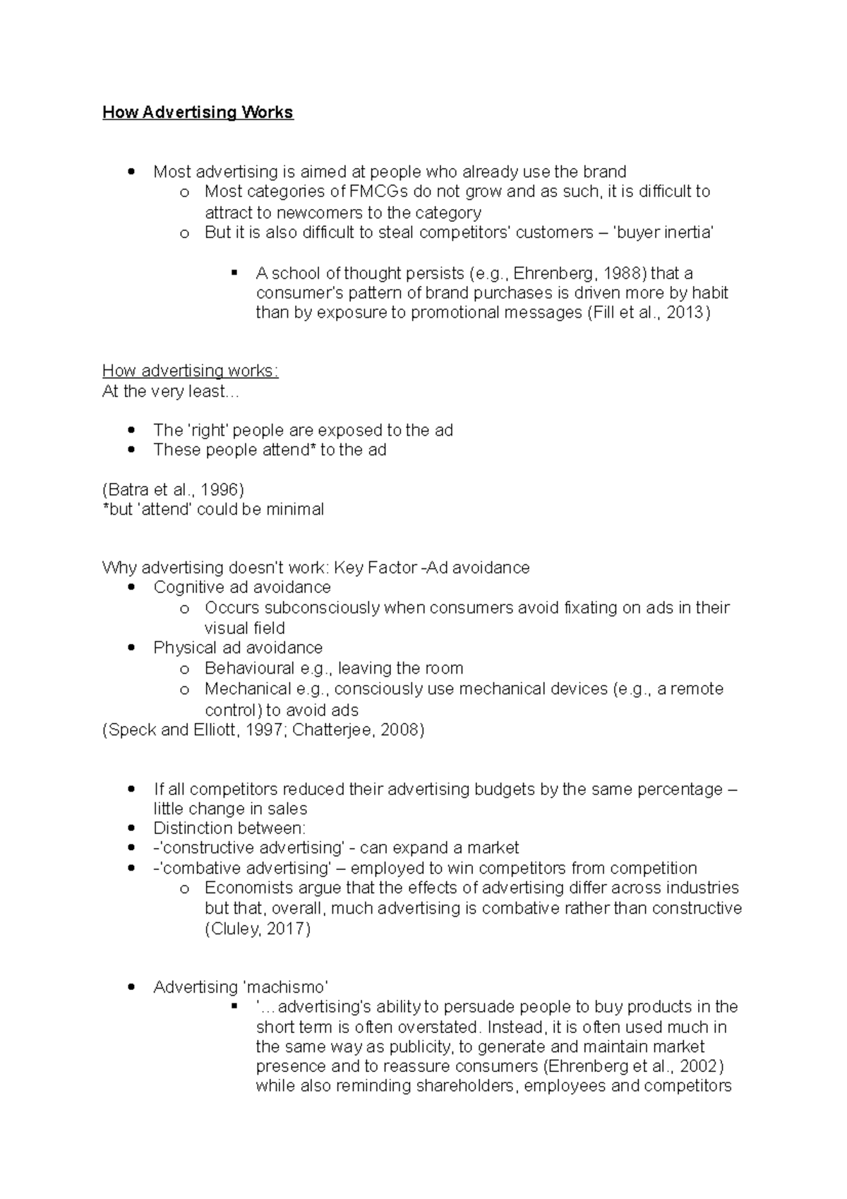 How Advertising Works - Lecture notes - How Advertising Works Most ...