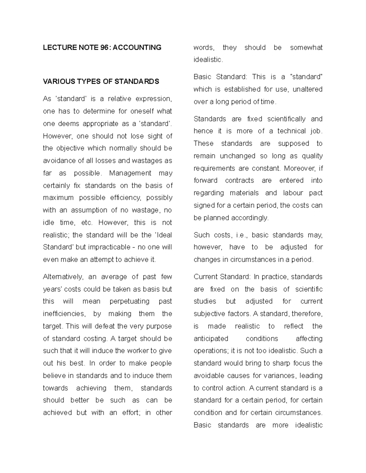 Lecture Note 96 Accounting - LECTURE NOTE 96: ACCOUNTING VARIOUS TYPES ...