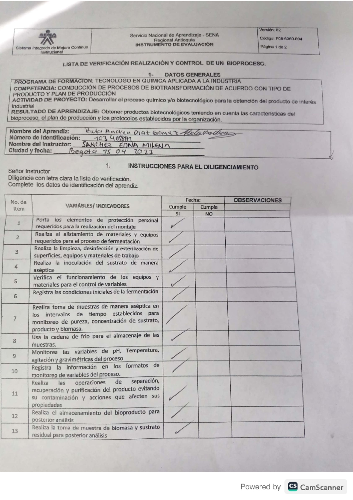 Lista de verificación Rap9 - Biotecnología industrial - Studocu