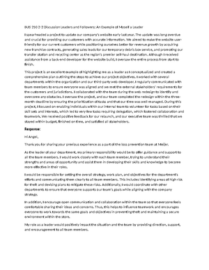 BUS 210 Module 7 Discussion - DE - 7-2 Discussion: Comparing Decision ...