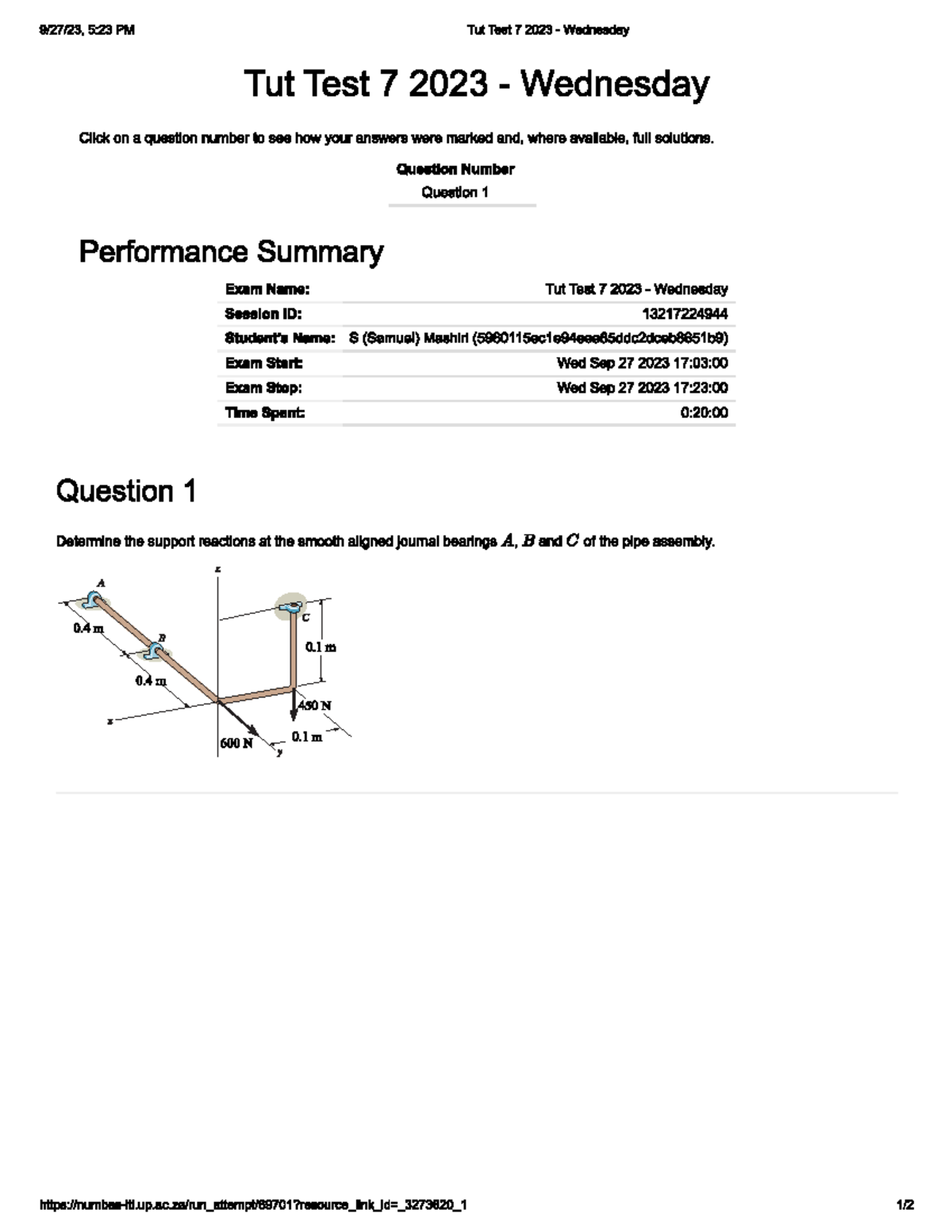 Tut Test 07 - Wed - Yea - 5:23 PM Tut Test 7 2023 Wednesday Tut Test 7 ...