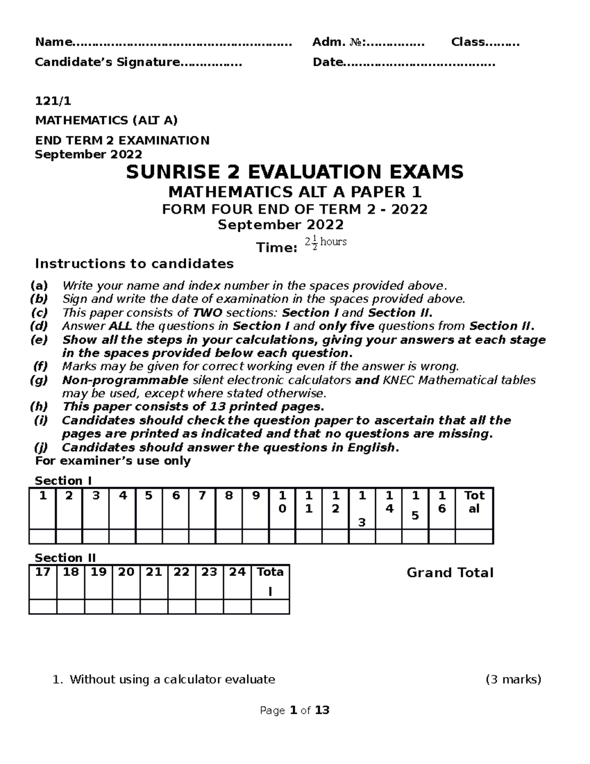 121 - Mathematics PP1 QS - Basic Maths - KU - Studocu
