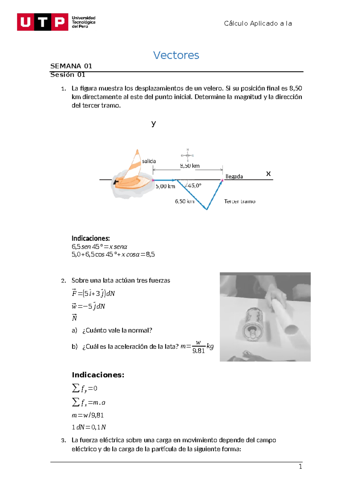 S01 s1 vectores ejercicios - Cálculo Aplicado a la Física 2 Vectores SEMANA 01 Sesión 01 La ...