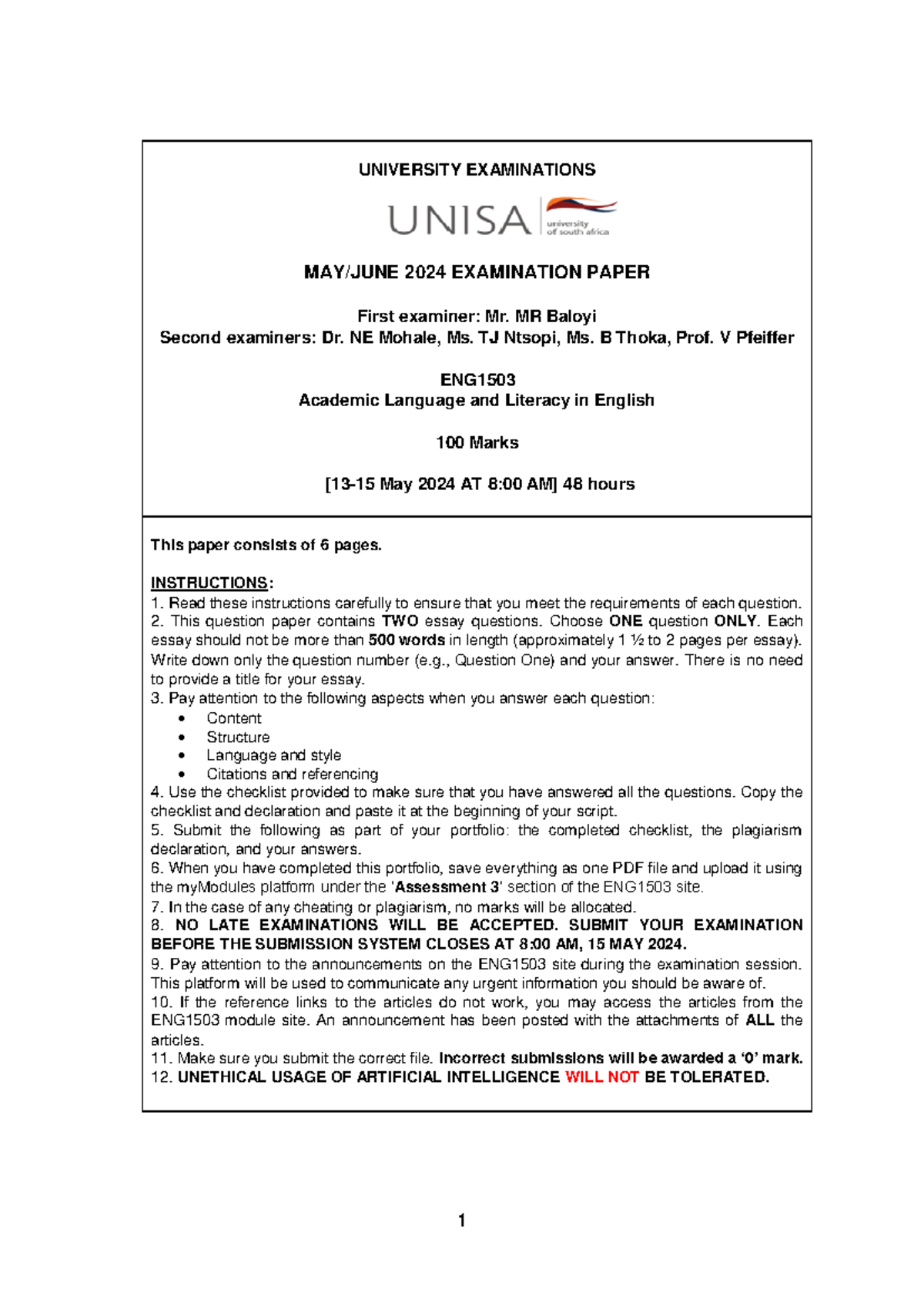 ENG1503%202024%20 Examination%20 Question%20 Paper - UNIVERSITY ...