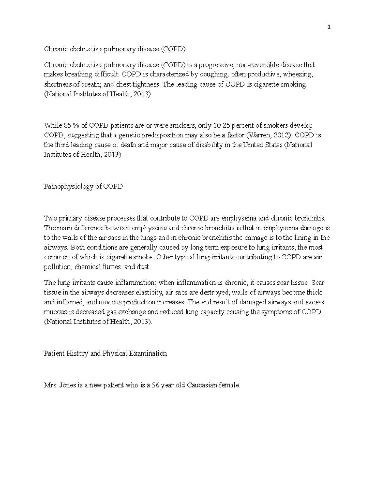 Chronic obstructive pulmonary disease (COPD) - COPD is characterized by ...