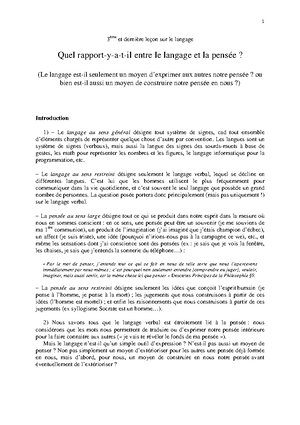 1er cours sur le langage Pourquoi parlons-nous - Licence Infocom ...