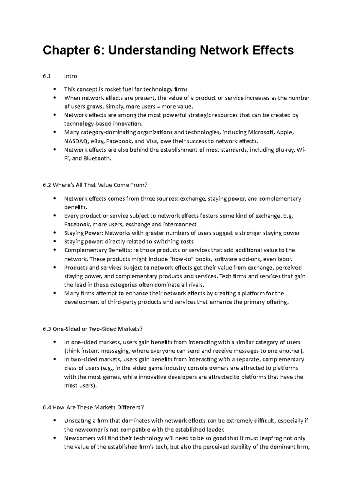 Info Systems - Research - Chapter 6: Understanding Network Effects 6 ...