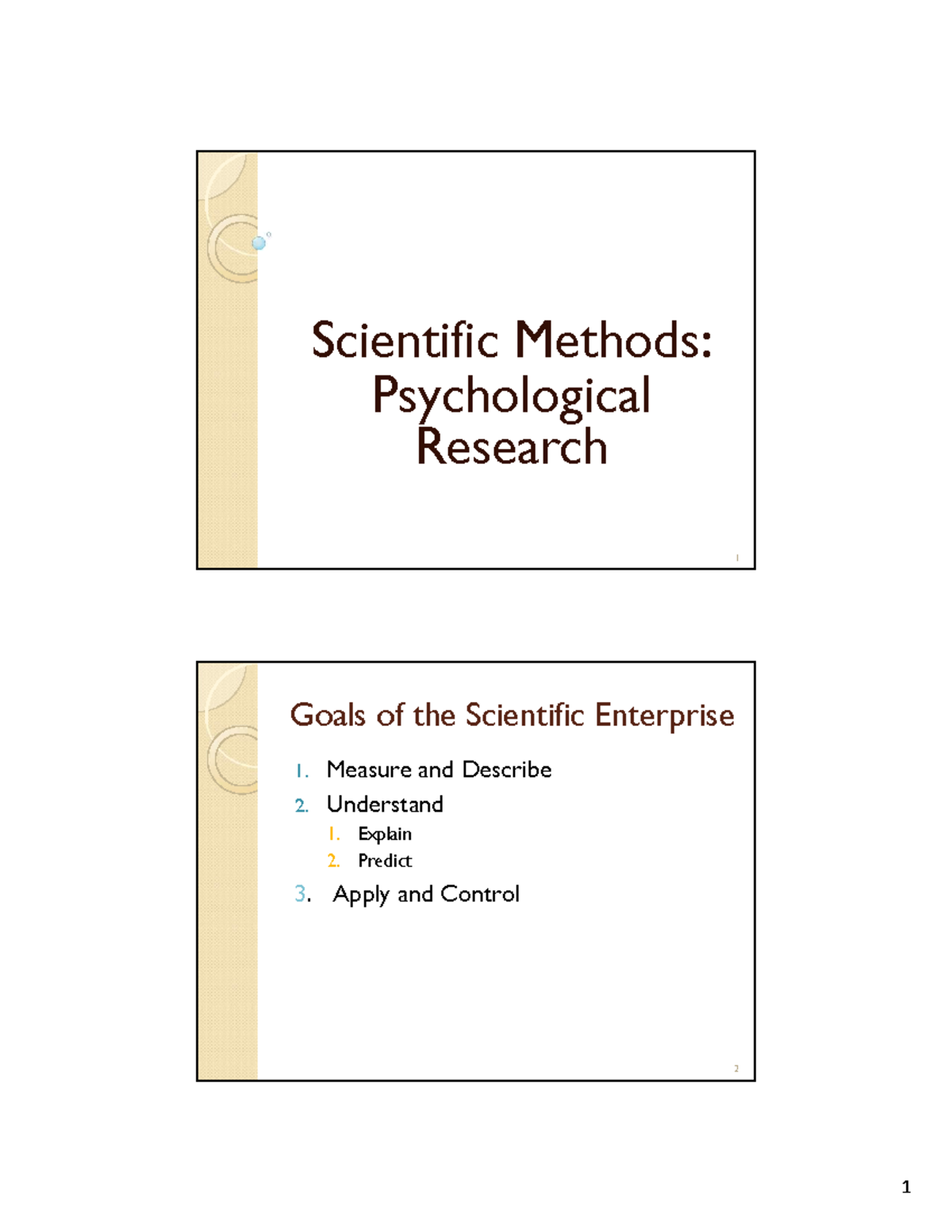 Chapter 2 Powerpoint Students - Scientific Methods: Psychological ...