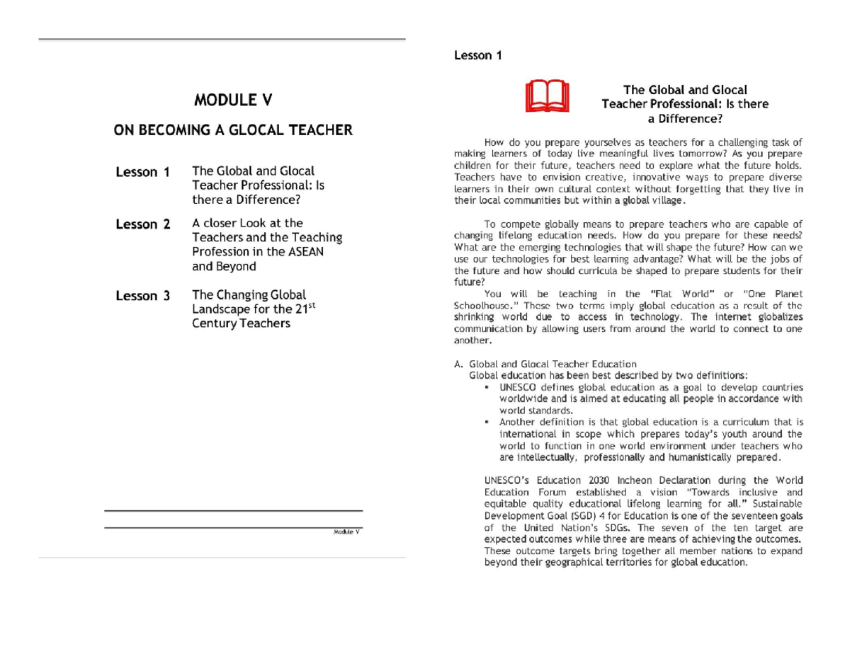 Module 5 - The Teaching Profession - Studocu