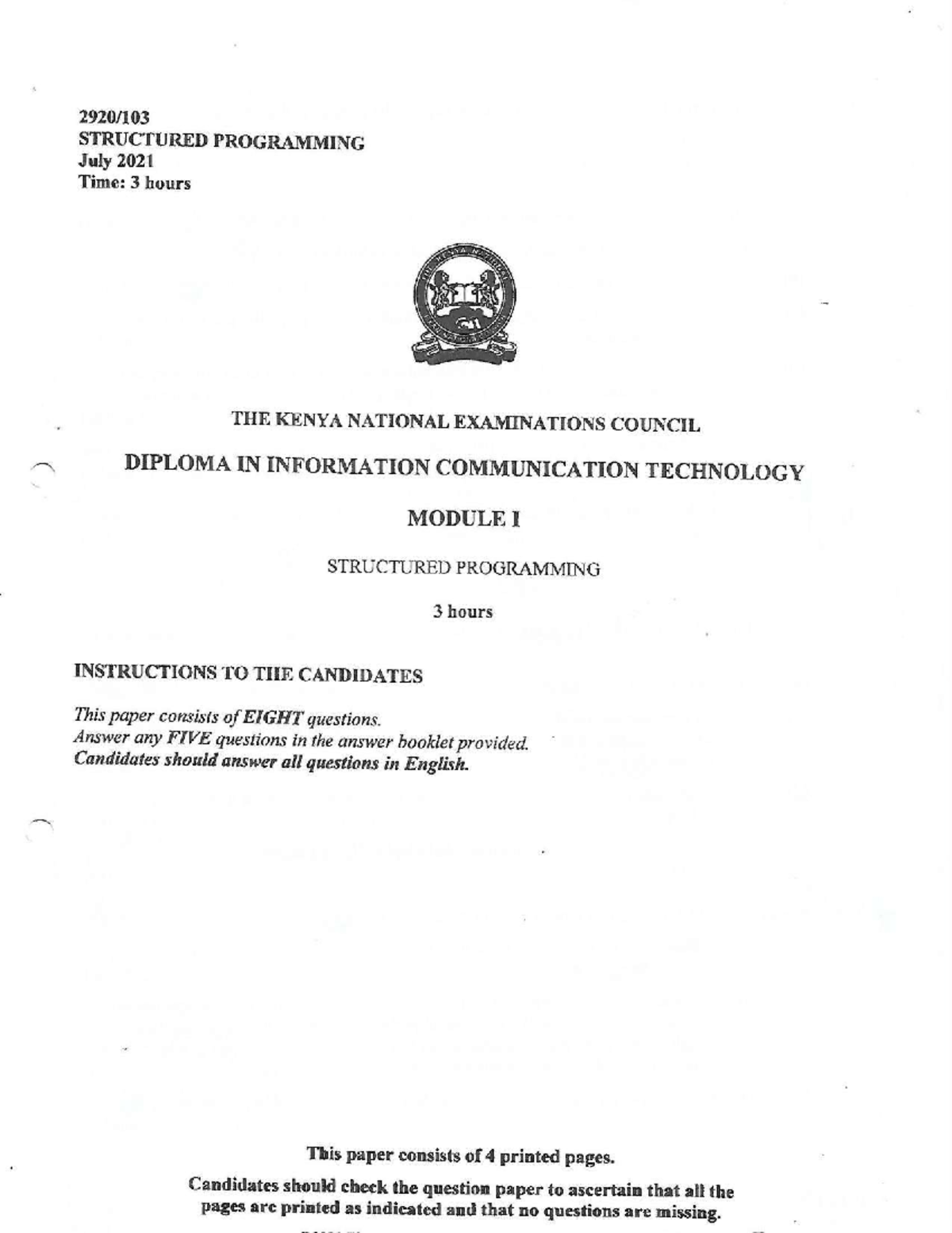 DIPLOMA IN INFORMATION COMMUNICATION TECHNOLOGY - Information ...