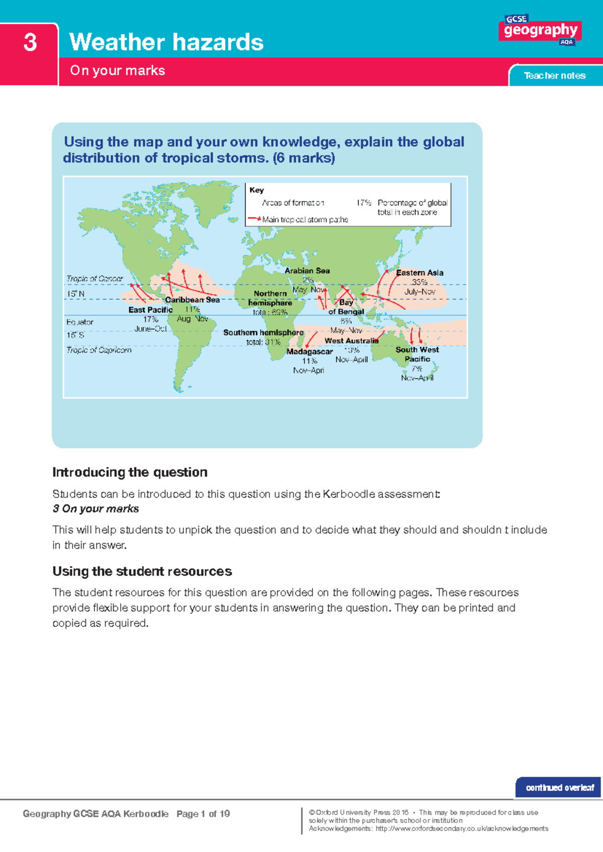 Explain distribution tropical storms 6 - 3 Weather hazards On your ...