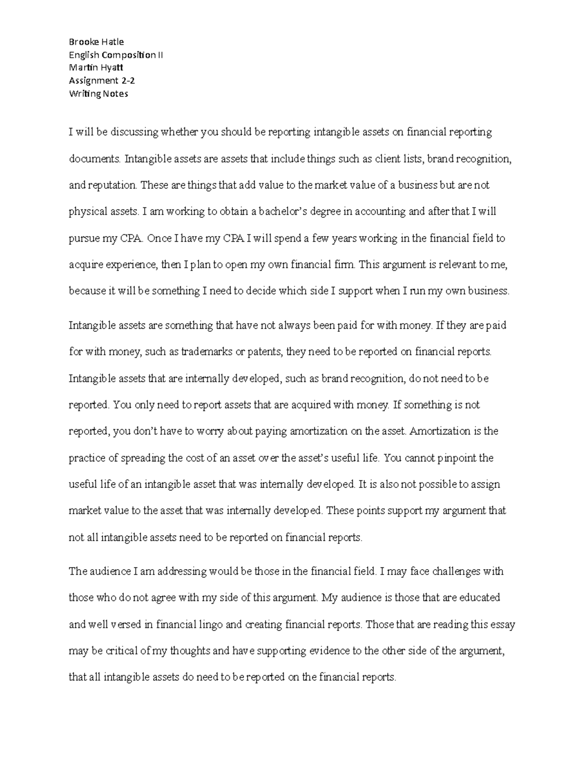 Assignment 2-2 - mod 2 - Brooke HatleEnglish Composition II Martin ...