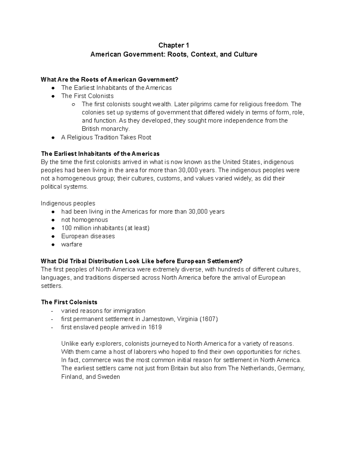 Chapter 1: American Gov: Roots, Context, and Culture - Chapter 1 ...