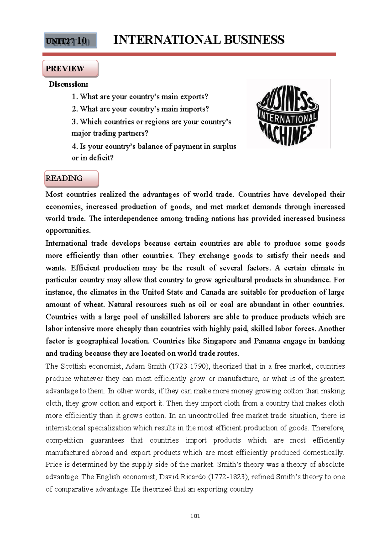 UNIT10 International Business - UNIT27 10 INTERNATIONAL BUSINESS ...