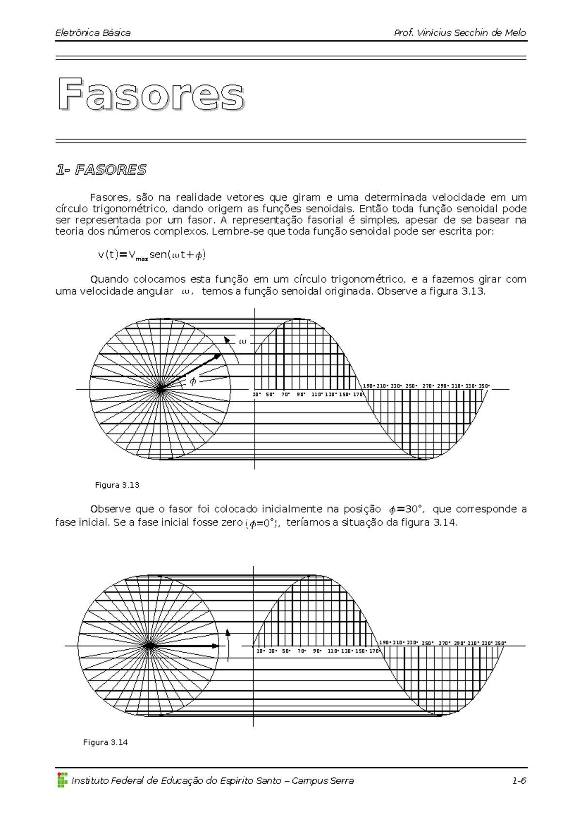Fasores Ifees - Prof. Secchin de Melo Fasores FASORES Fasores, na ...