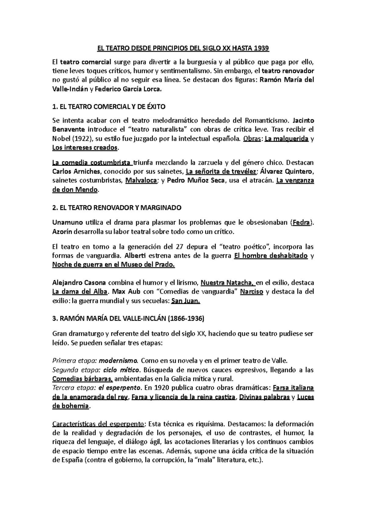 TEMA 3 EL Teatro Desde Principios DEL Siglo XX Hasta 1939 - EL TEATRO ...