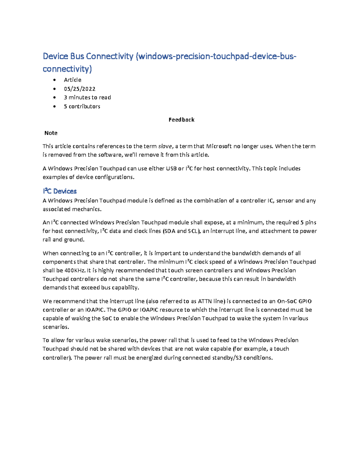 Document 32 (91) - Bob - Device Bus Connectivity (windows-precision-touchpad-device-bus- - Studocu