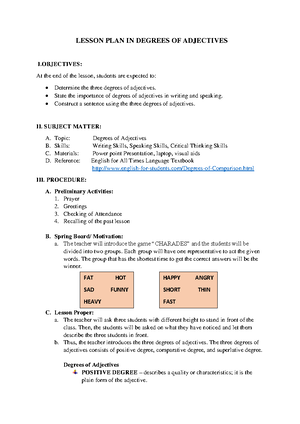 Parts of Detailed Lesson Plan - What is a Detailed Lesson Plan ...