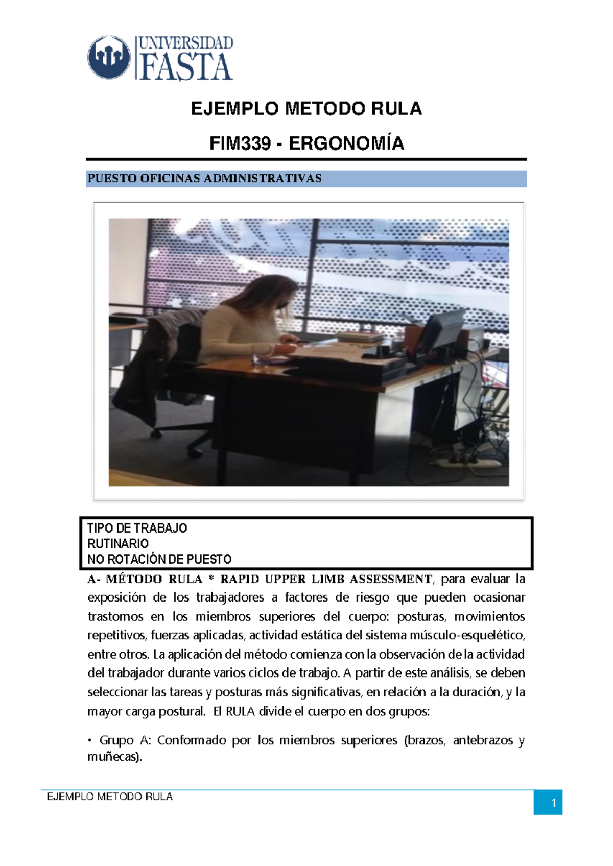 Ejemplo Metodo RULA - rula modelo - EJEMPLO METODO RULA EJEMPLO METODO ...