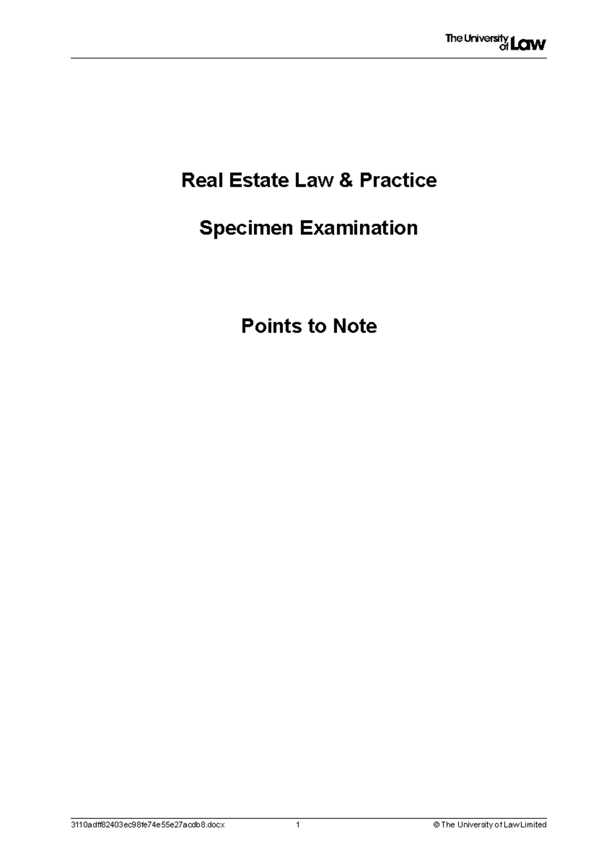 2223 re ce01 specimen assessment points to note v2 - Real Estate Law ...