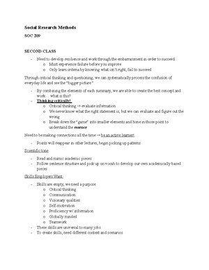 Social Research Methods Sixth Class - Social Research Methods SOC 209 ...