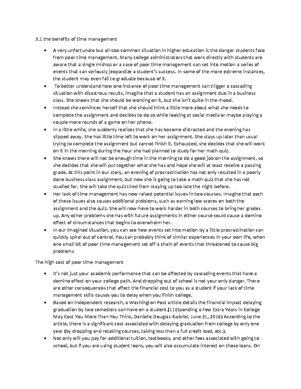 Chapter 3 managing your time and priorities - 3 the benefits of time ...