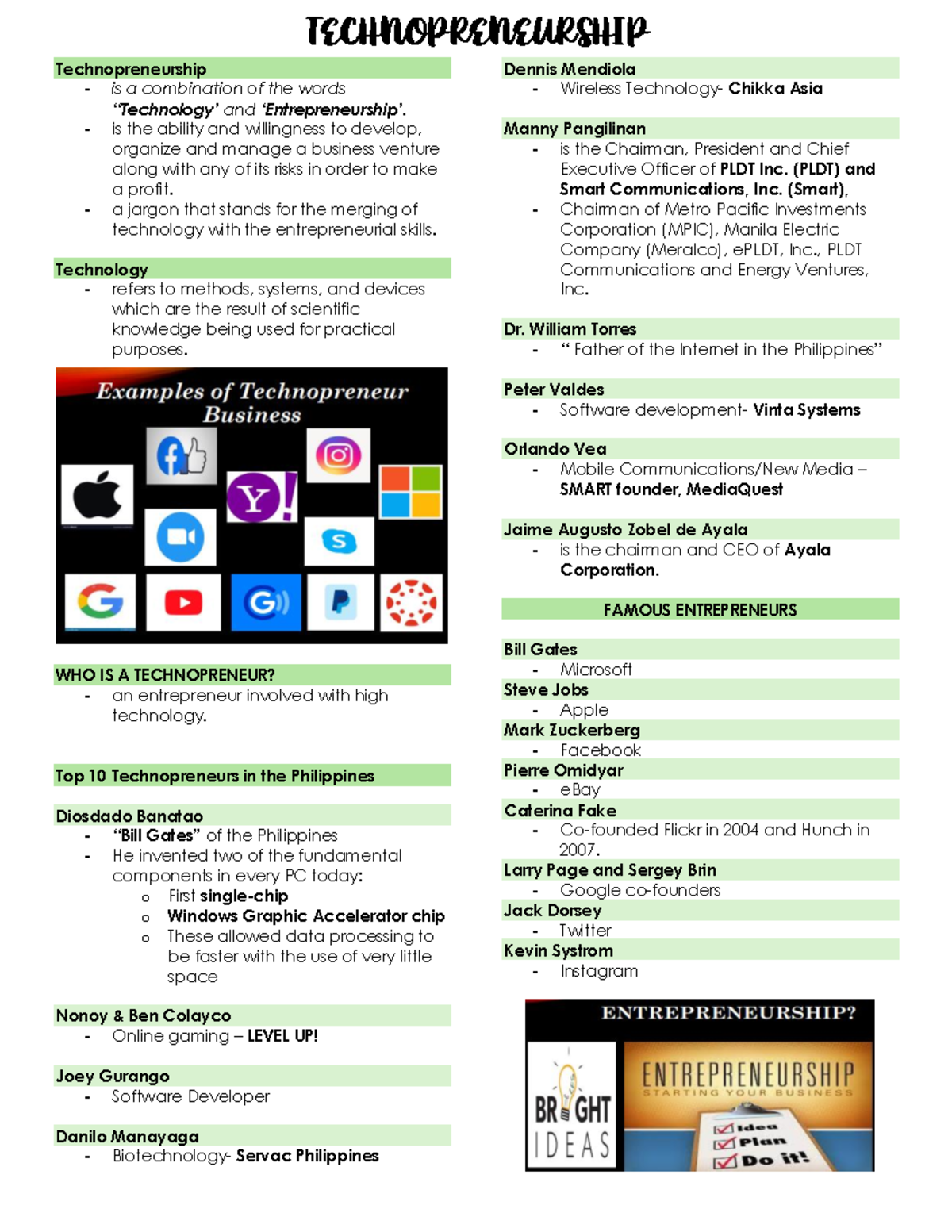 Technopreneurship-Module-1 - TECHNOPRENEURSHIP Technopreneurship - is a ...