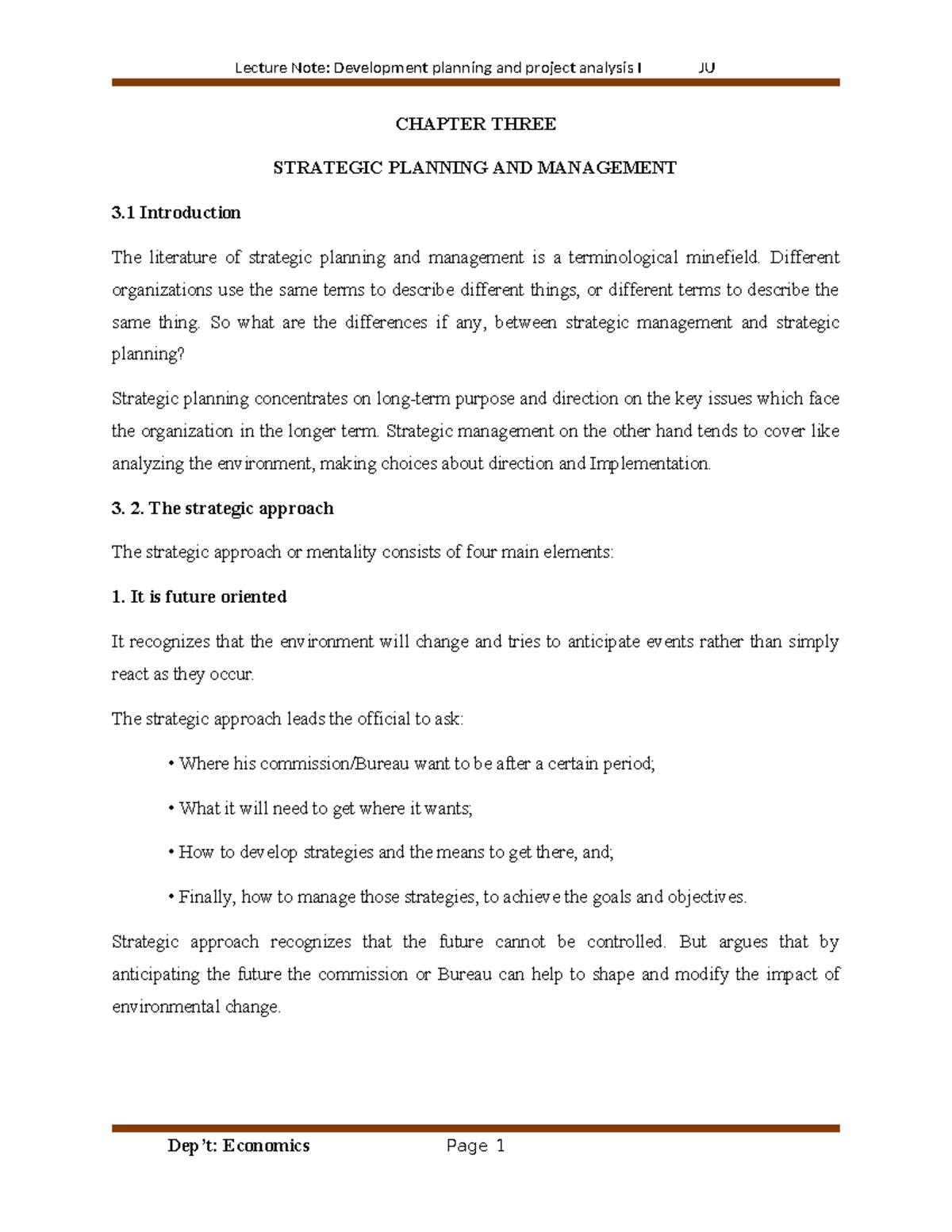 Attachment - Development planning and project analysis I for economics ...