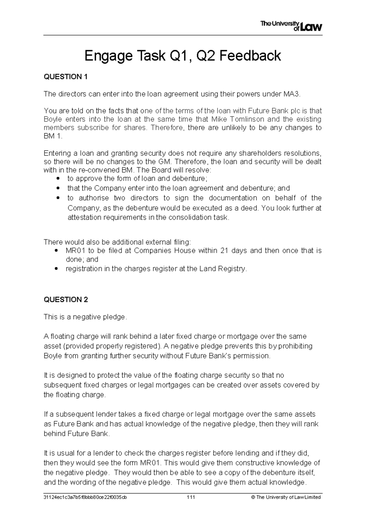 Engage Task Exemplar - Coursework - Engage Task Q1, Q2 Feedback ...
