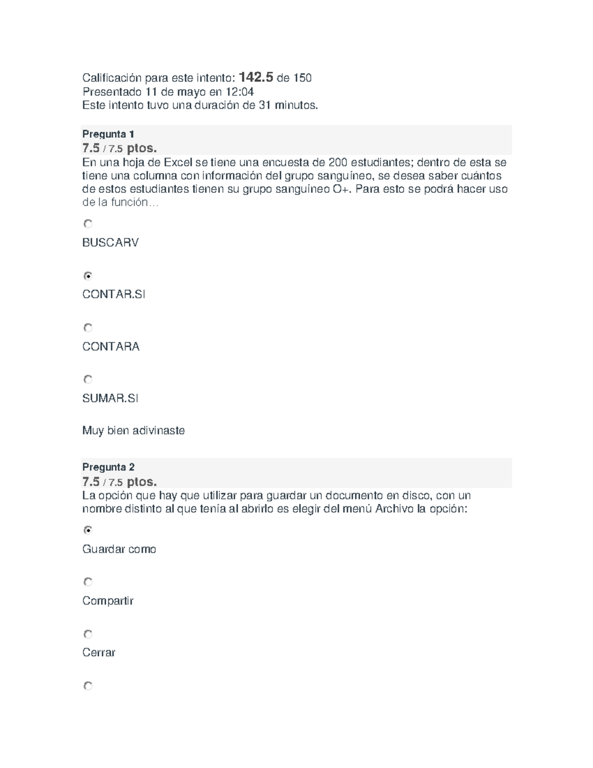 Final 20 Octubre 2020, preguntas y respuestas - Warning: TT: undefined function: 32 Calificación ...