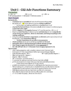 MHF4U - Ch. 2.2 - Factor Theorem - Ch. 2 ‐ The Factor Theorem 1 CHAPTER 2 – THE FACTOR THEOREM ...