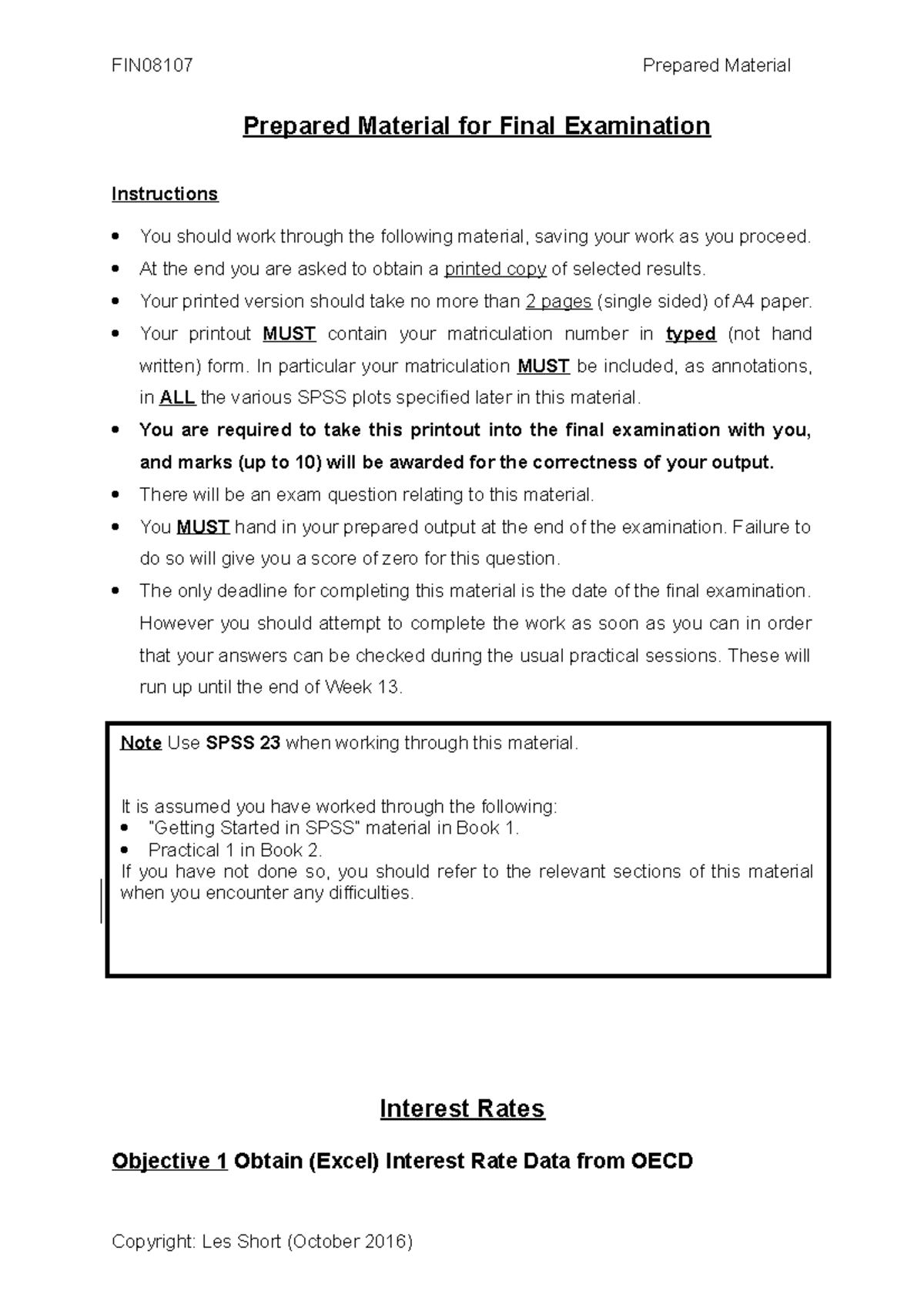 OECD prepared material - Prepared Material for Final Examination ...