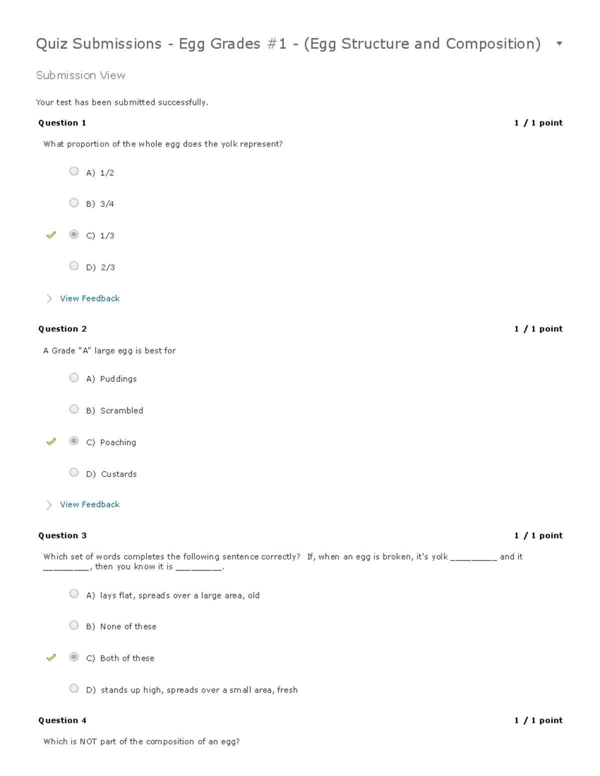 Egg Grades #1 - Quiz Submissions - Egg Grades #1 - (Egg Structure and ...