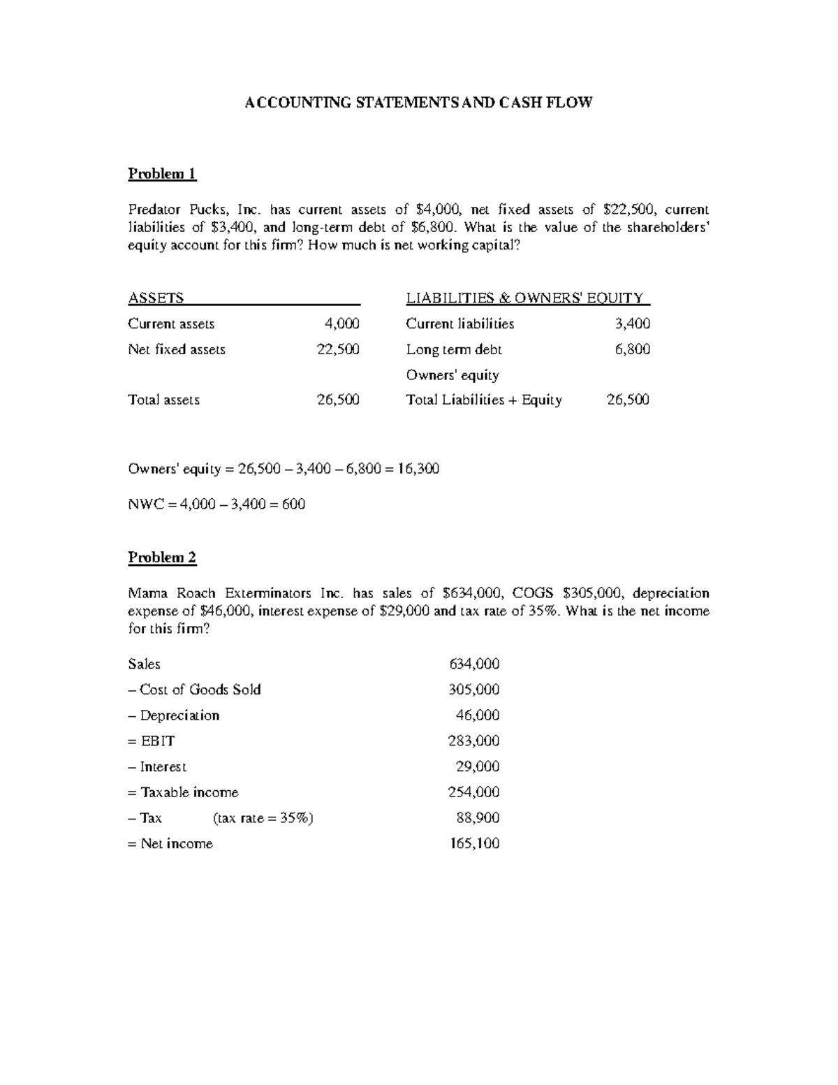 FM1 Problem-Sets-Solutions-1-Accounting-Statements-and-Cash-Flow test ...