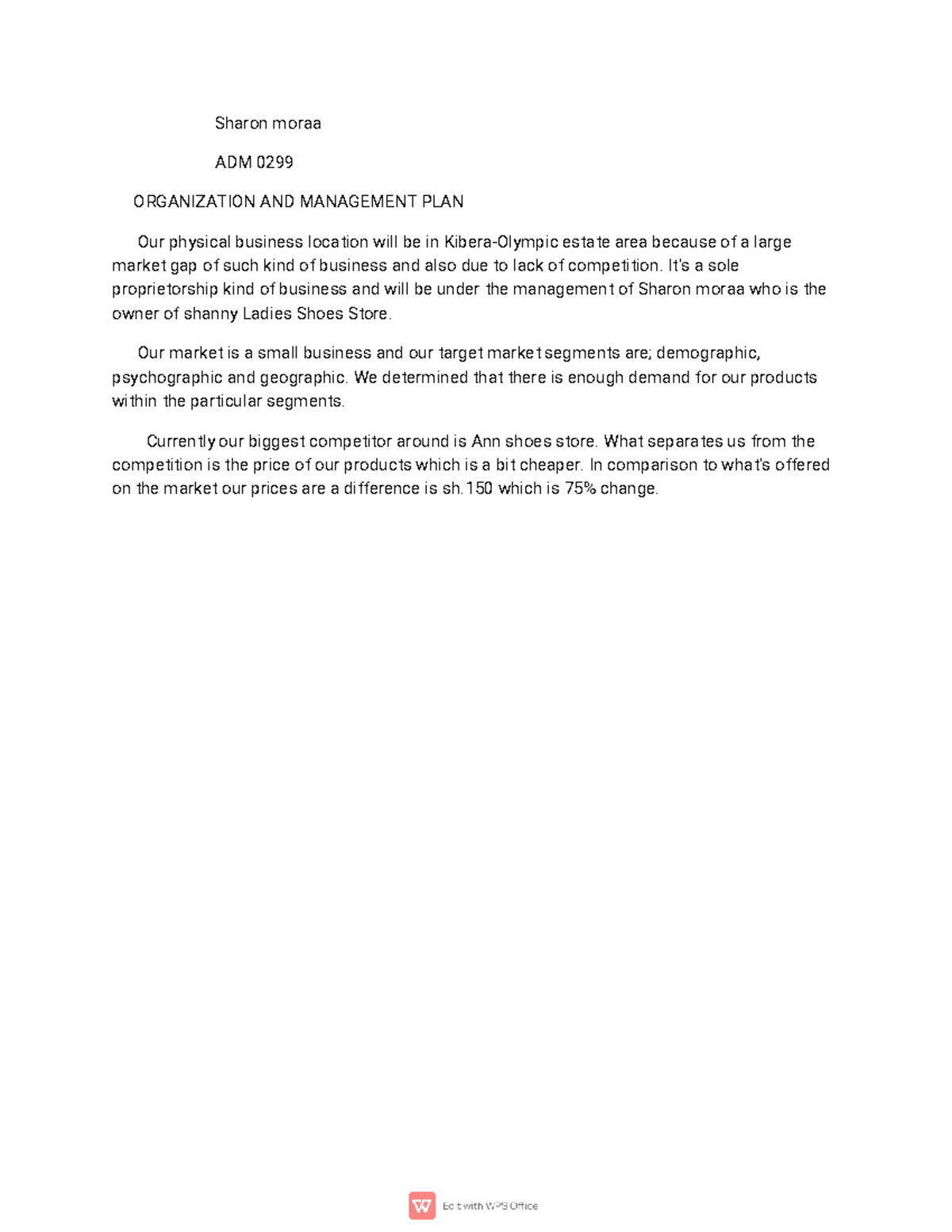 Financial management - Sharonmoraa ADM 0299 ...