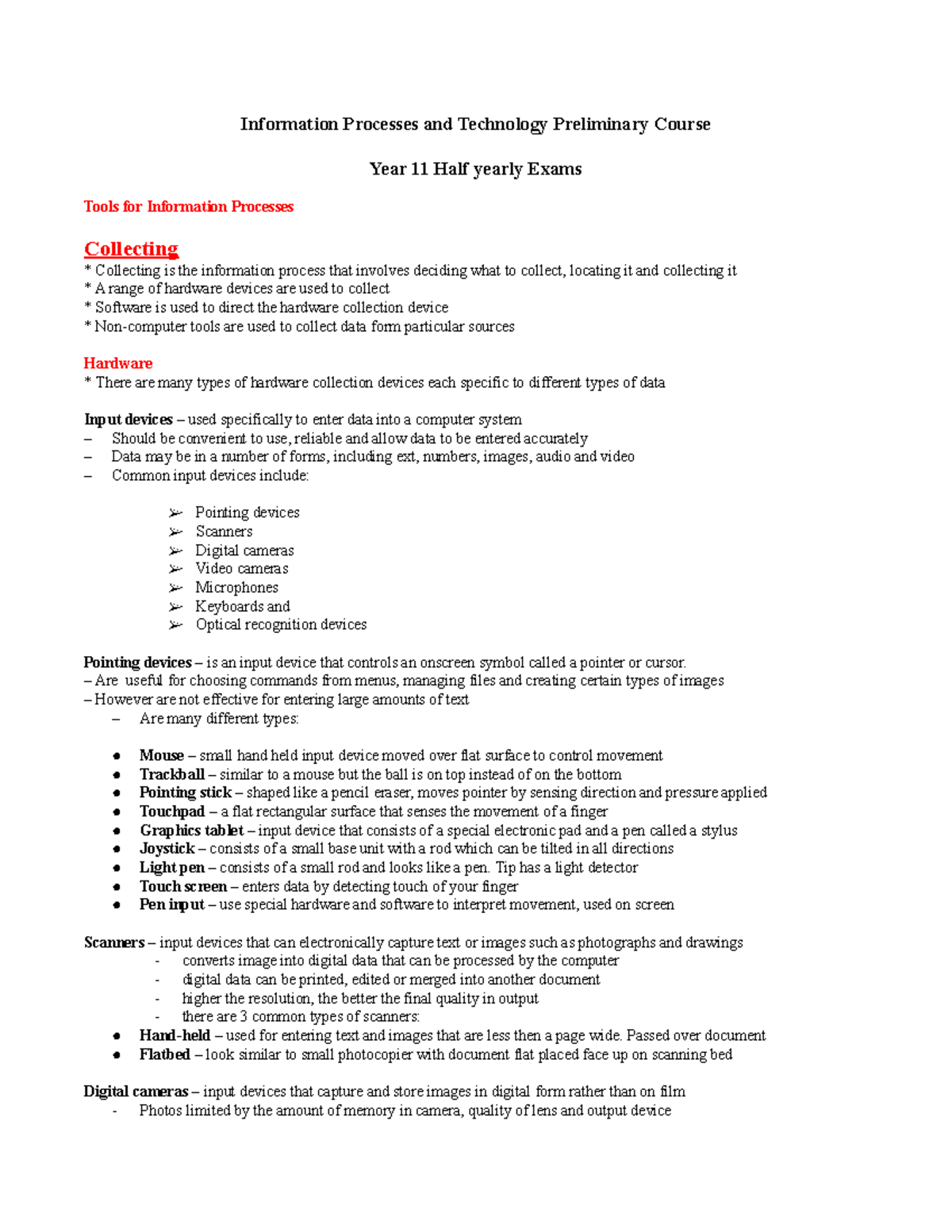 IPT Prelim Notes - Information Processes and Technology Preliminary ...