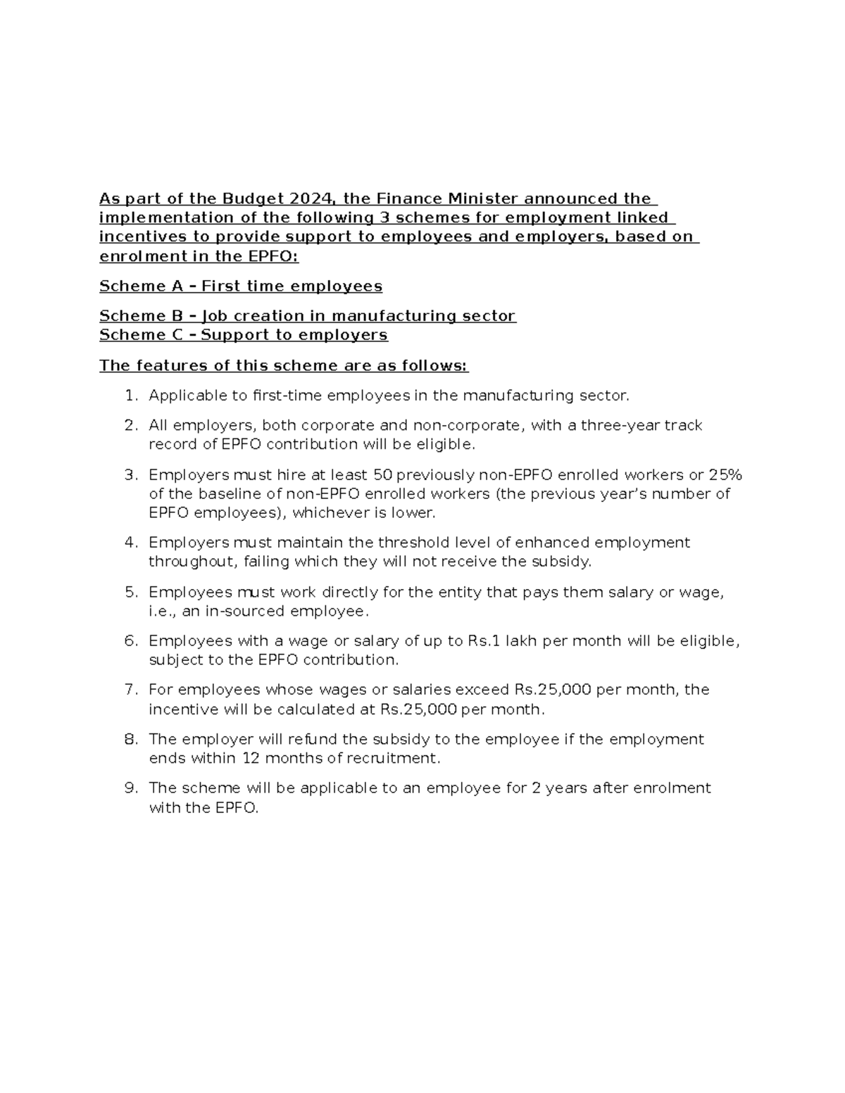 PF - PF rules - As part of the Budget 2024, the Finance Minister ...