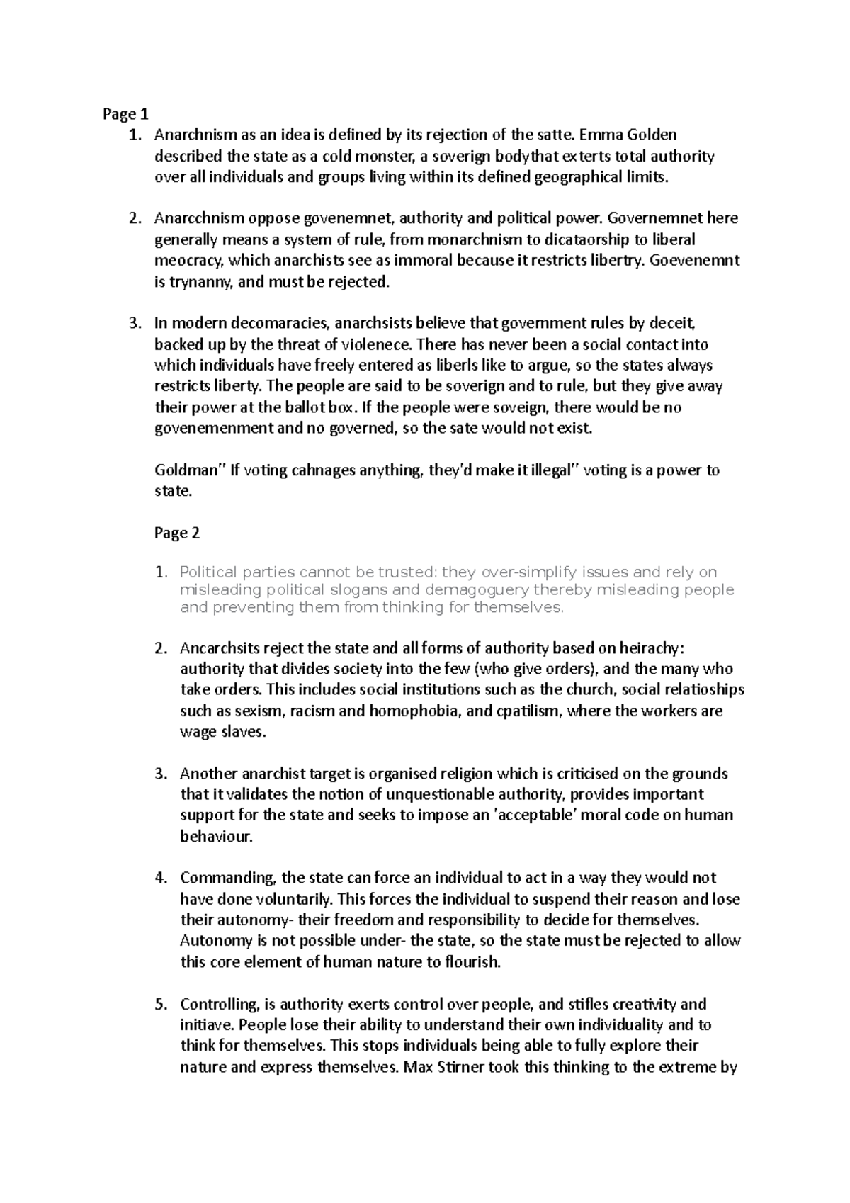 Anarchism 1-18 - strands, themes and thinkers included - Anarchnism as ...