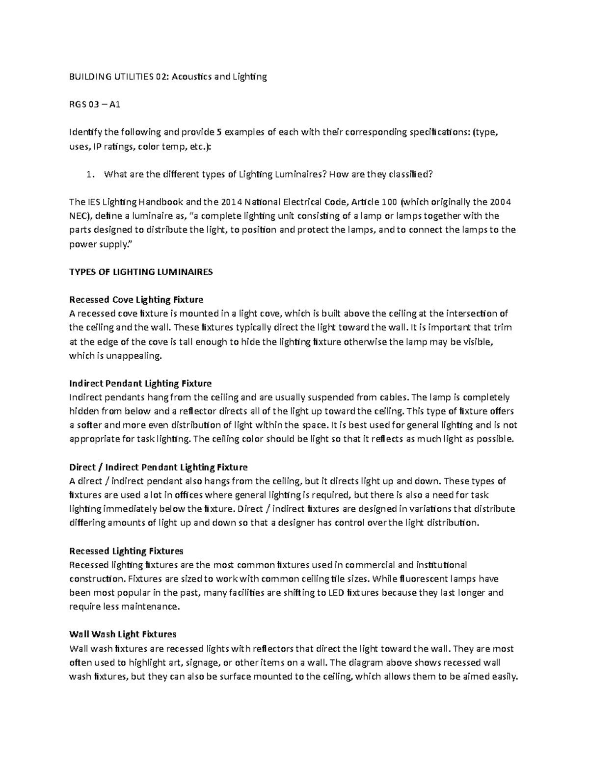 Building Utilities 02 - BUILDING UTILITIES 02: Acoustics and Lighting ...