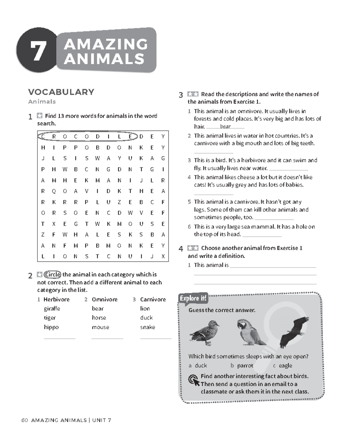 Collaborate 1 Work Book U7 - 7 3 Read the descriptions and write the ...