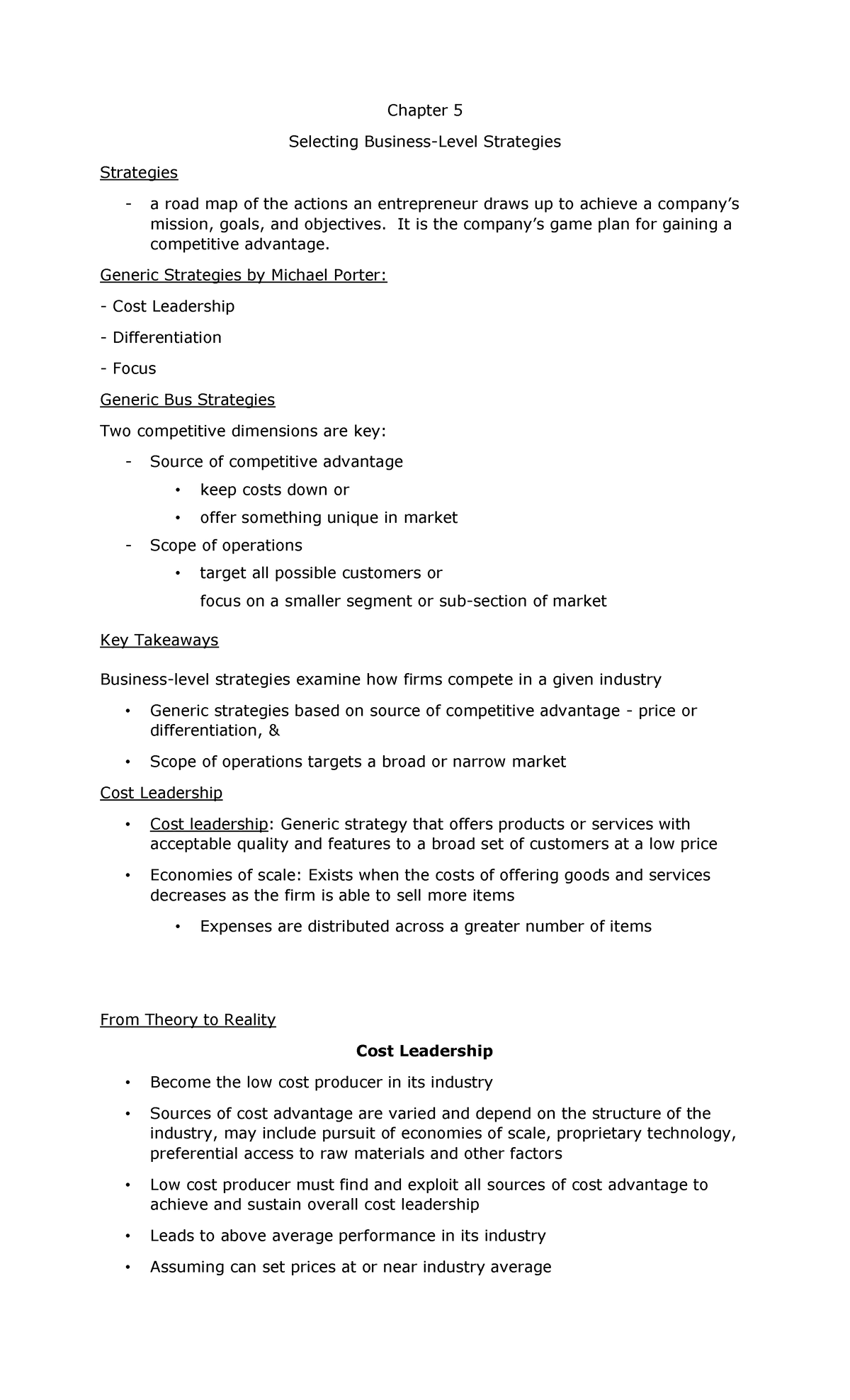 Str a t Mgmt-Ch a pter-5 - Chapter 4 strategic management - Chapter 5 ...