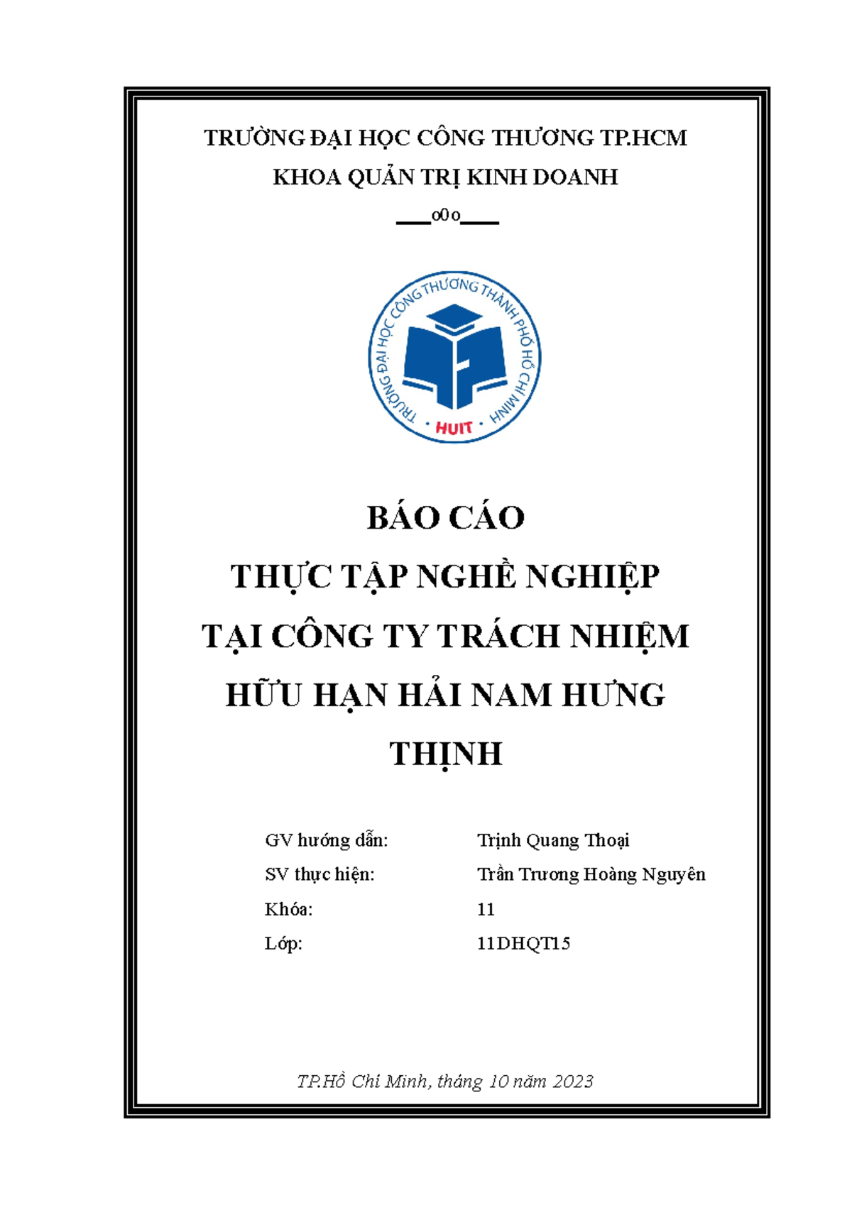 TRAN Truong Hoang Nguyen - BAO CAO THUC TAP - TRƯỜNG ĐẠI HỌC CÔNG ...