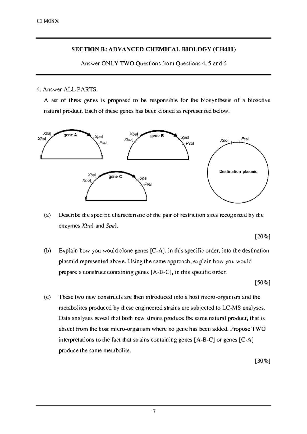 CH411 Advanced Chemical Biology 2015 Paper - SECTION B: ADVANCED ...
