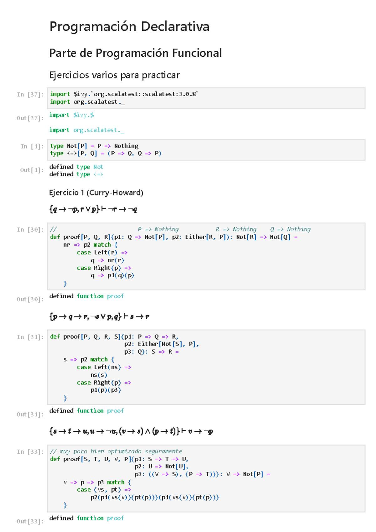 PD - Ejercicios para practicar - Programación Declarativa Parte de Programación Funcional ...