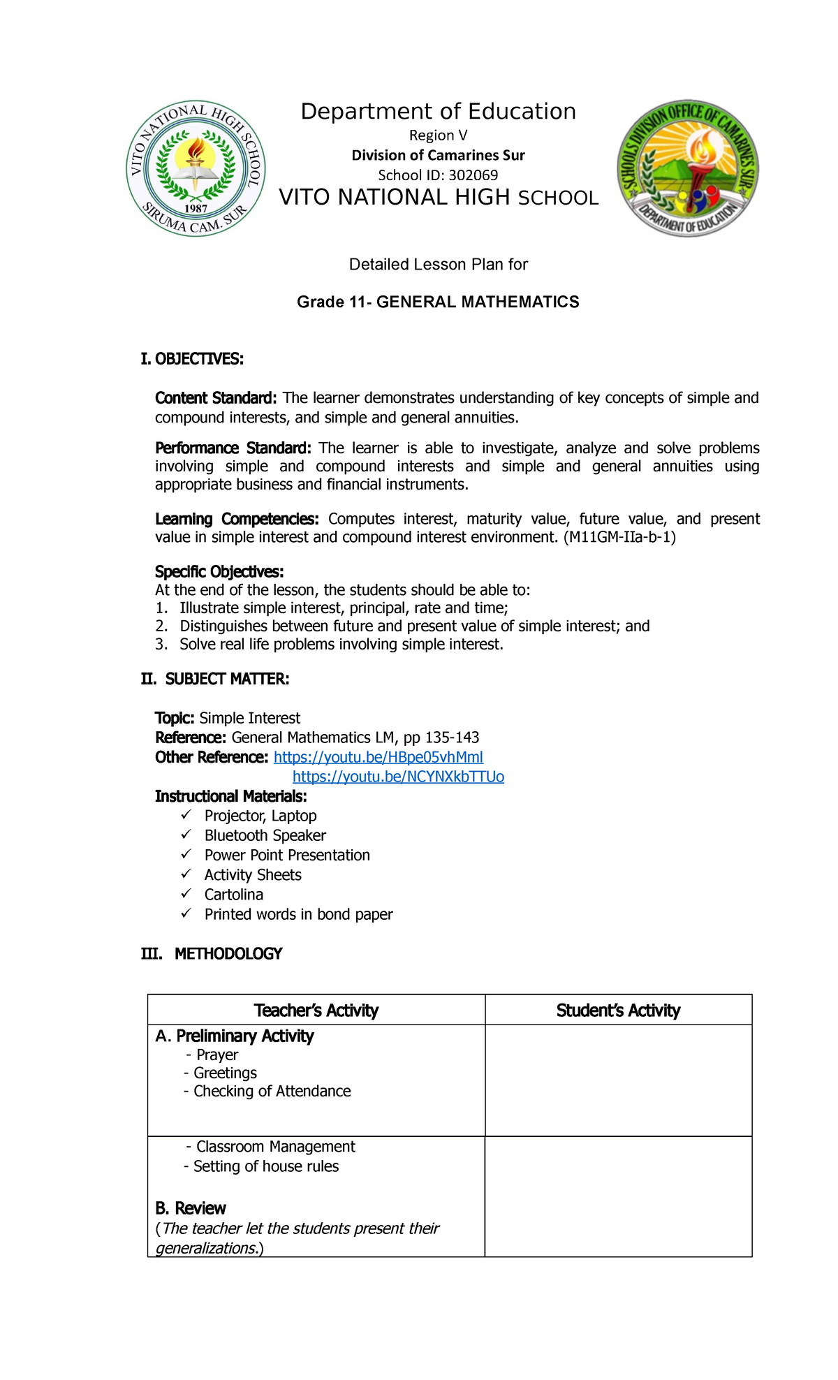 DLP - Daily Lesson Plan - Department of Education Region V Division of ...