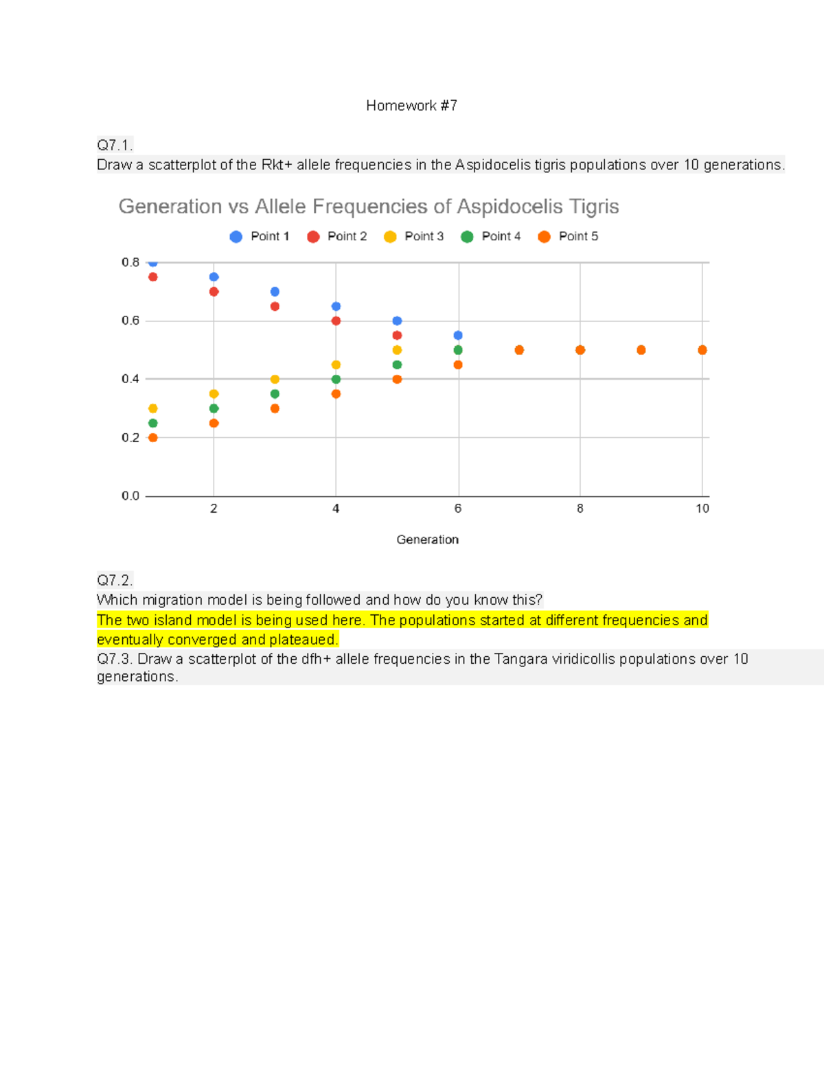 Homework #7 - hw 7 - Homework # Q7. Draw a scatterplot of the Rkt+ ...