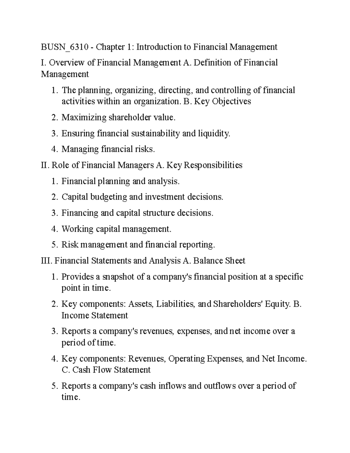BUSN 6310 - Chapter 1 - BUSN_6310 - Chapter 1: Introduction to ...