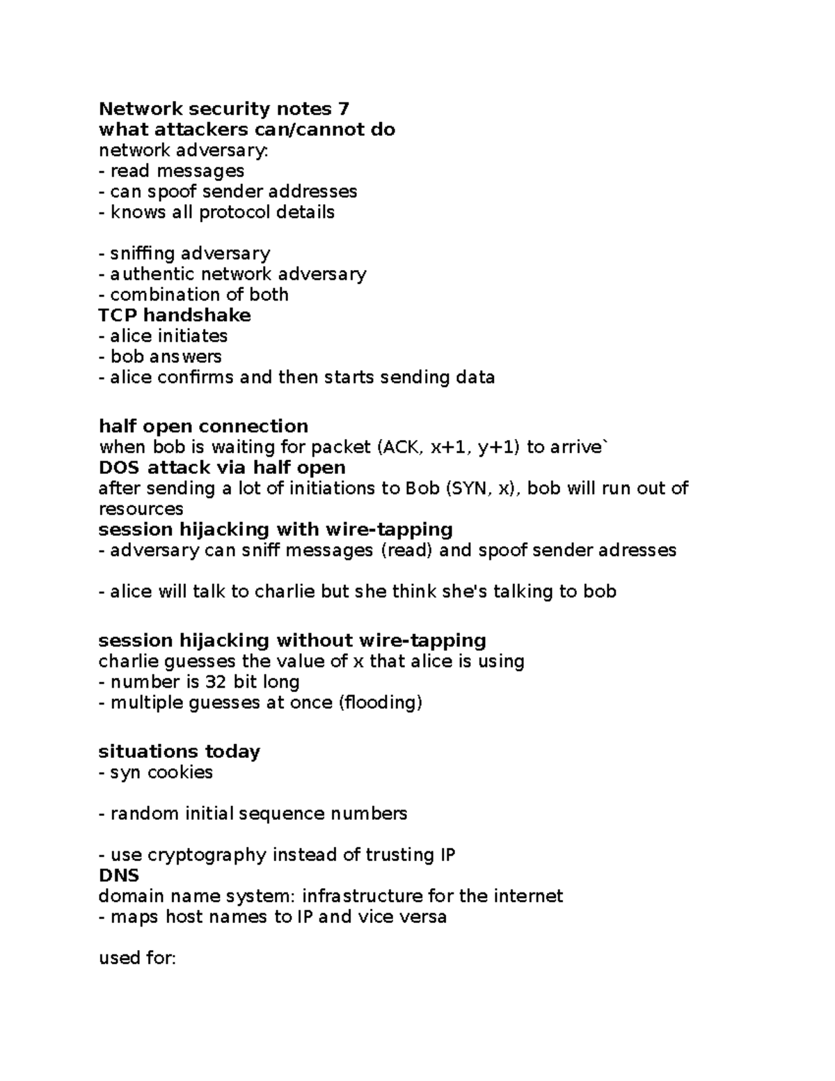 Network security notes 7 - foo, that is not in recursive NS, triggers a ...